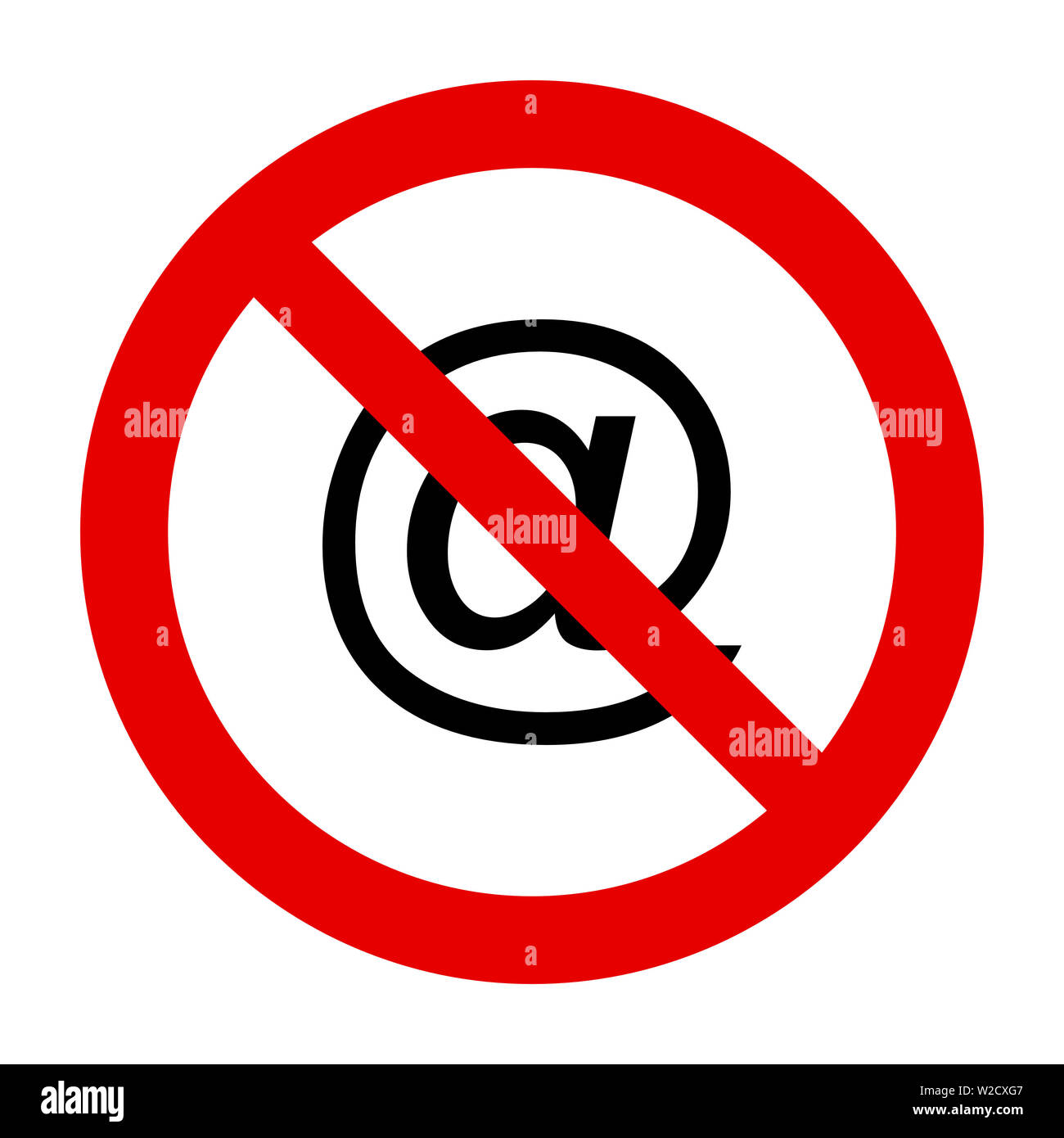 E-mail symbol and prohibition sign Stock Photo - Alamy