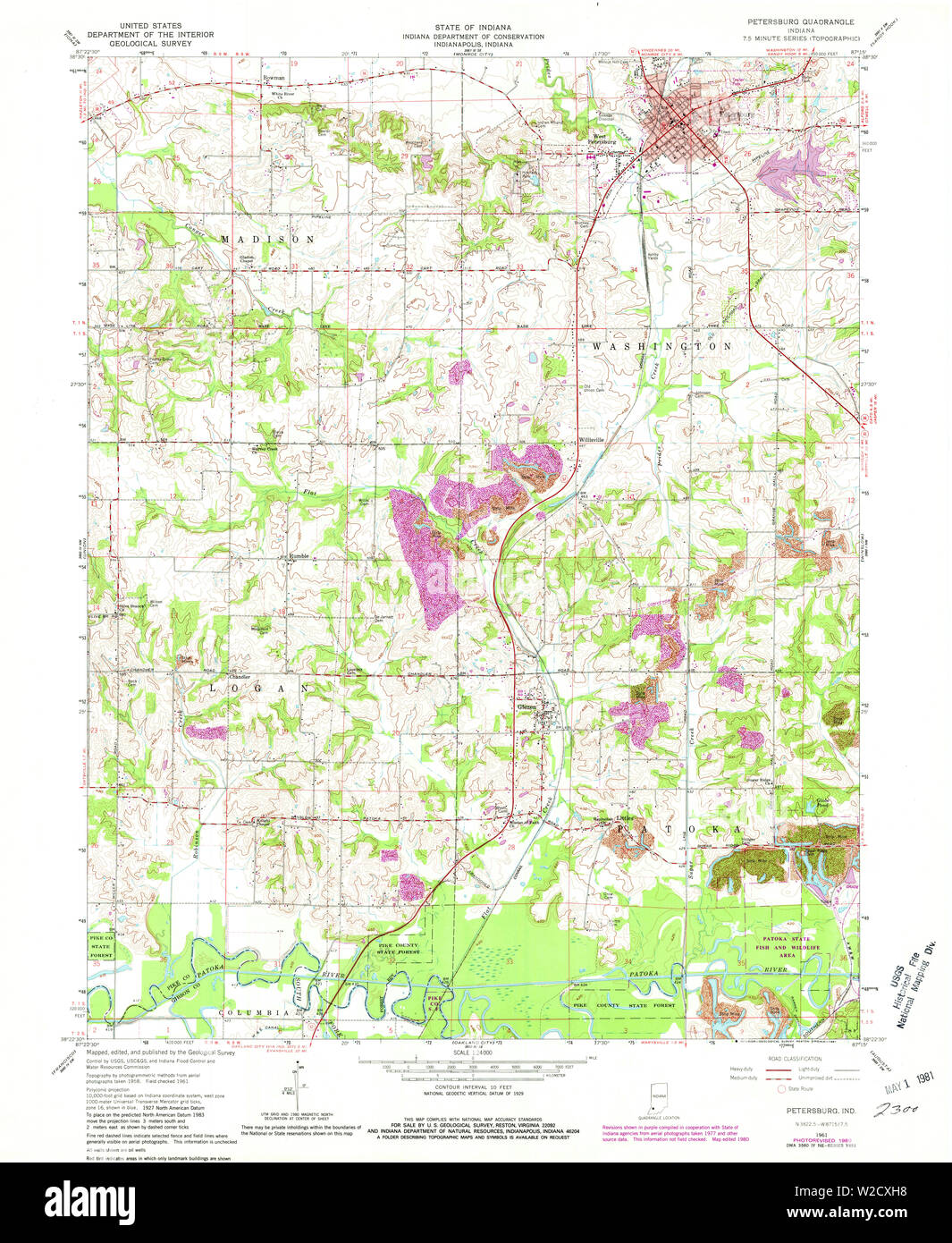 Petersburg indiana map hi-res stock photography and images - Alamy
