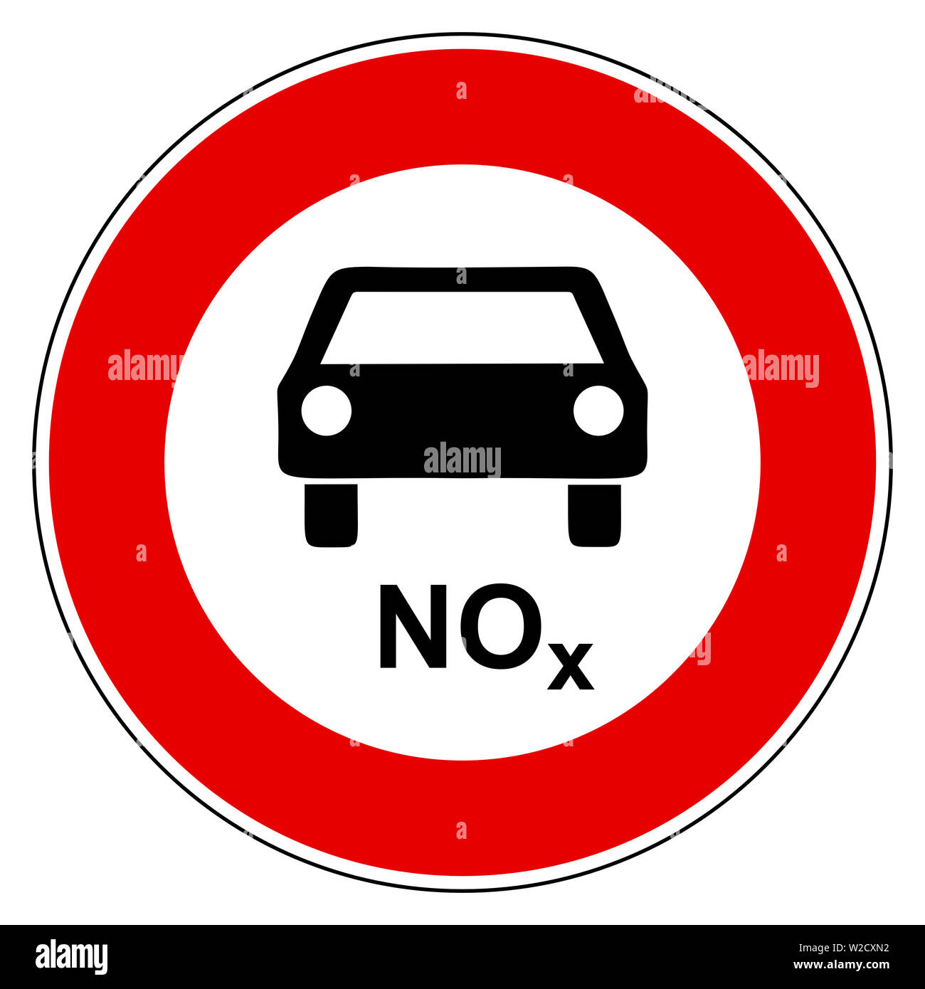 NOx car and prohibition sign Stock Photo - Alamy