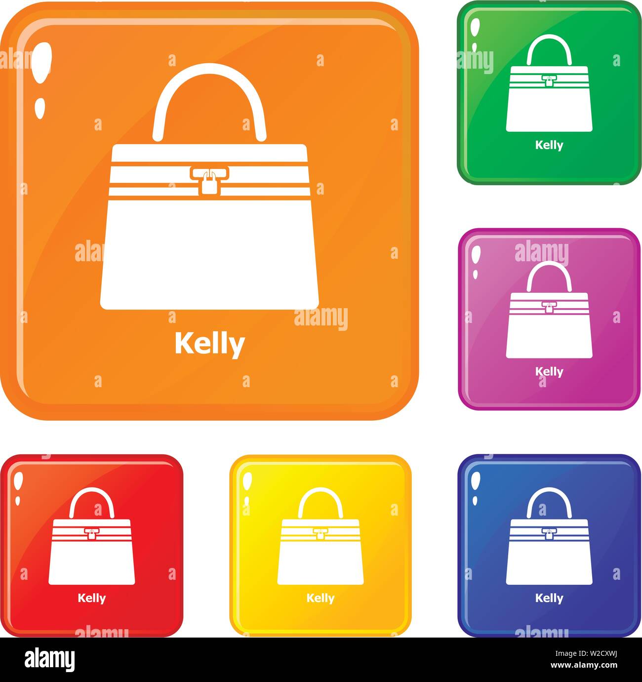 Kelly bag icons set vector color Stock Vector Image & Art - Alamy