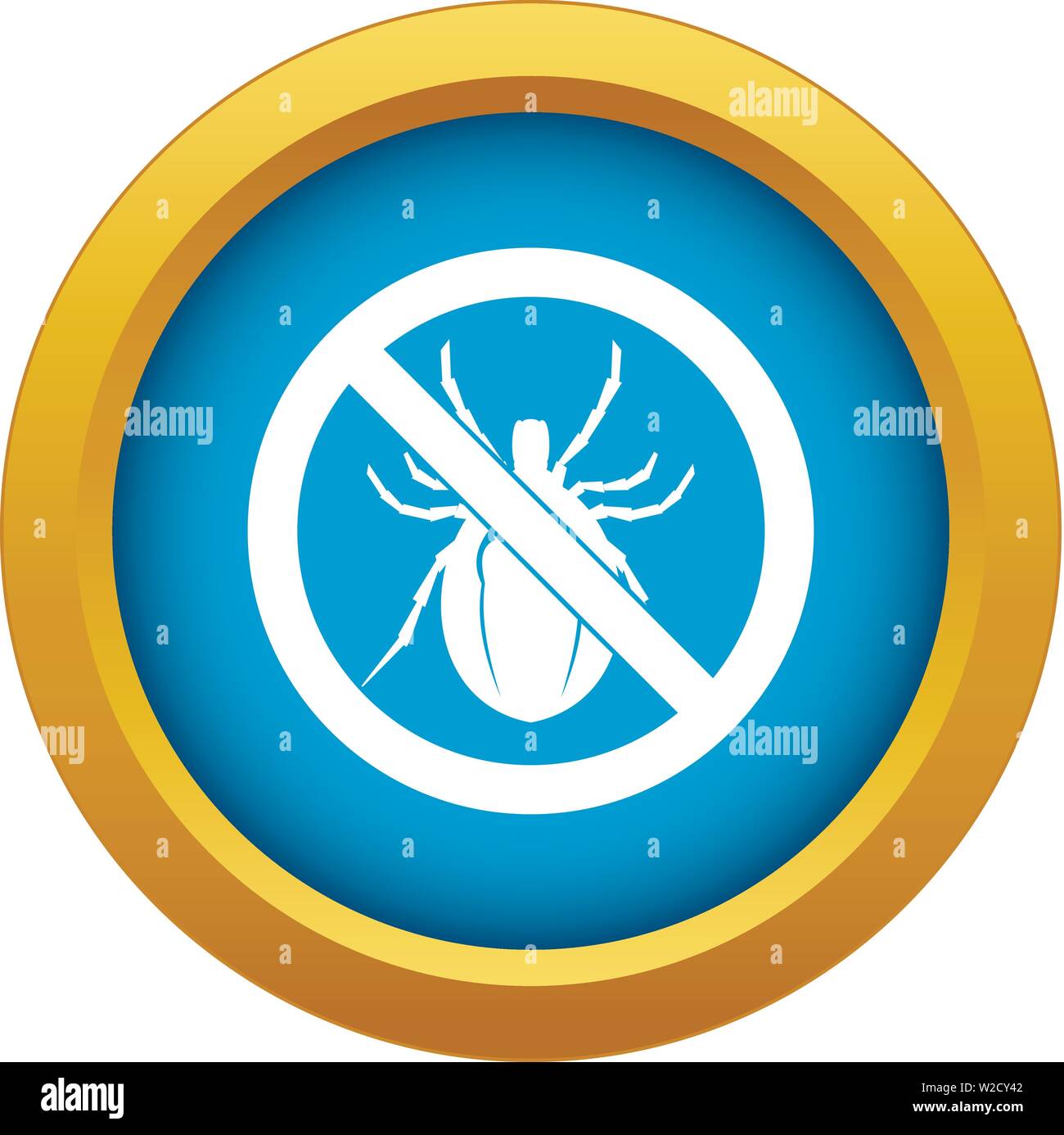 No bug sign icon blue vector isolated Stock Vector Image & Art - Alamy