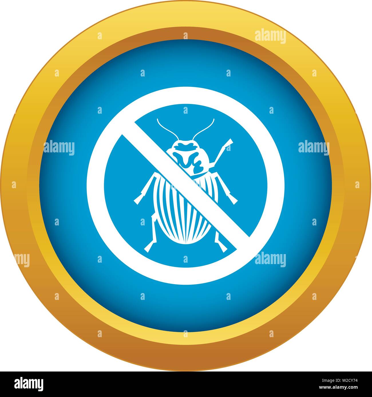 No potato beetle sign icon blue vector isolated Stock Vector Image ...