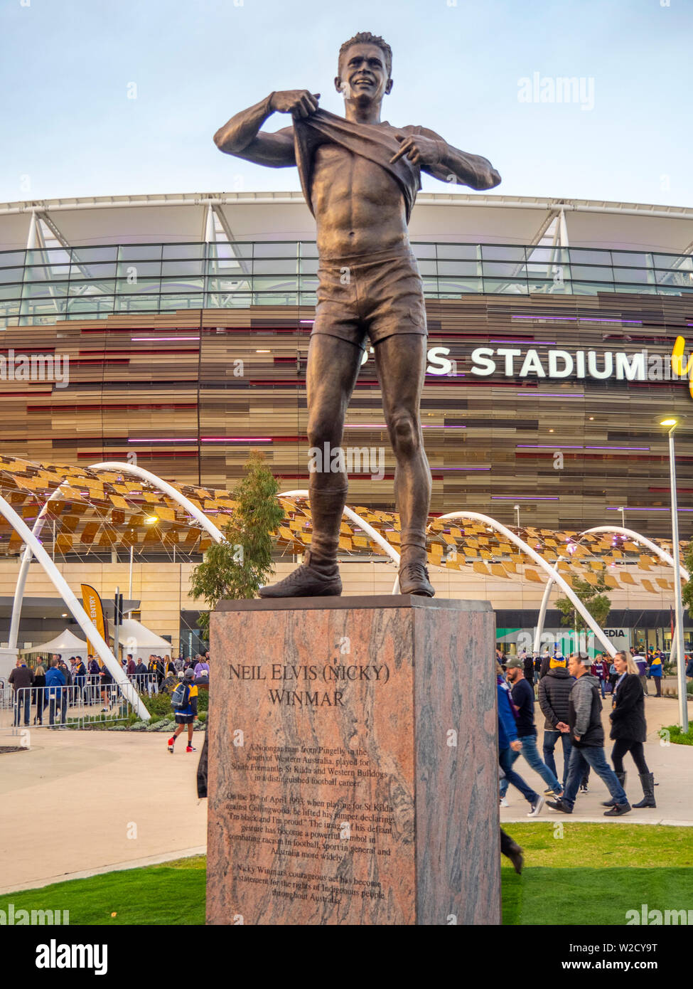 Bronze Statue of Nicky, Neil Elvis Winmar, an indigenous Noongar AFL ...