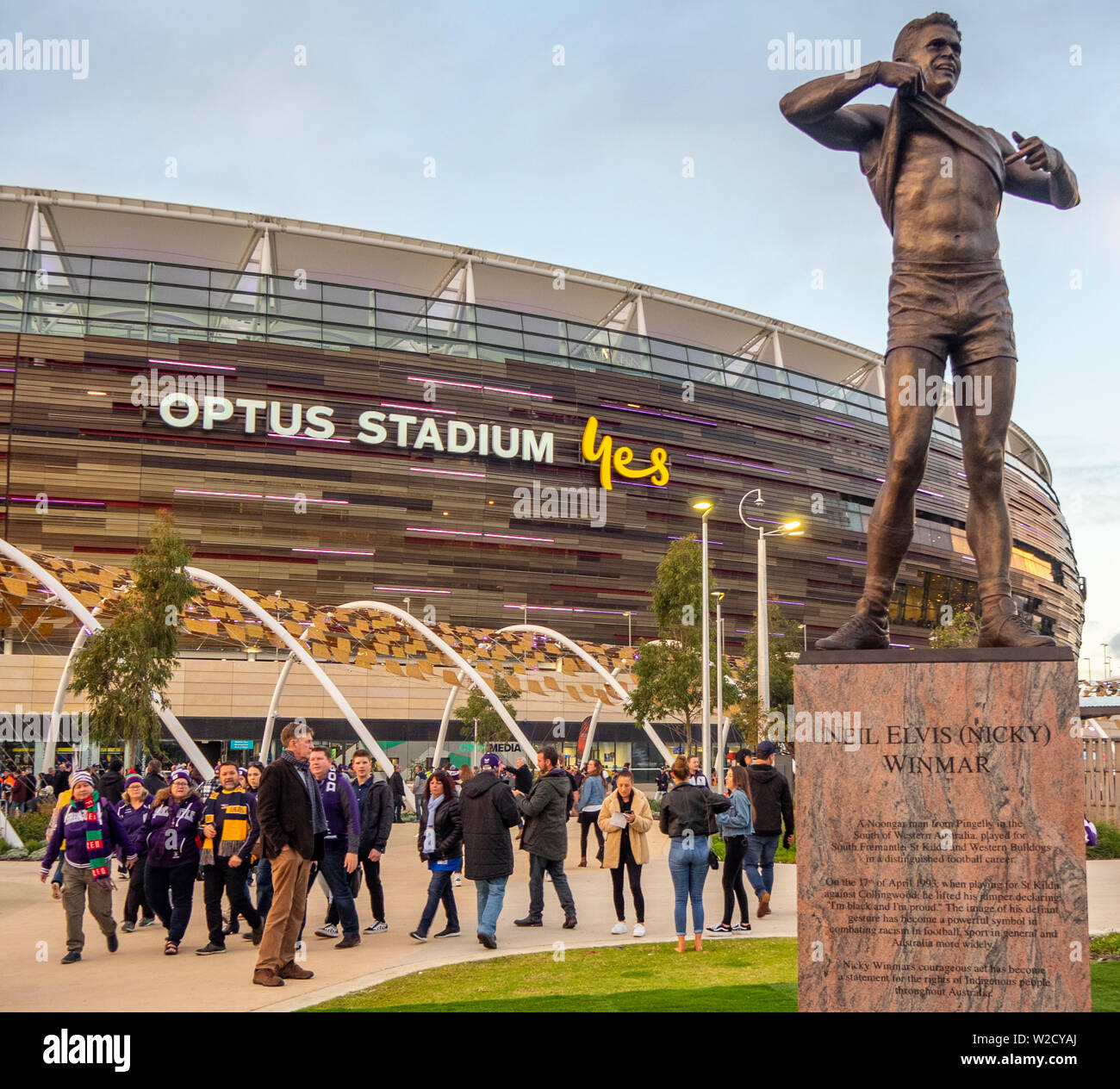 Bronze Statue of Nicky, Neil Elvis Winmar, an indigenous Noongar AFL ...