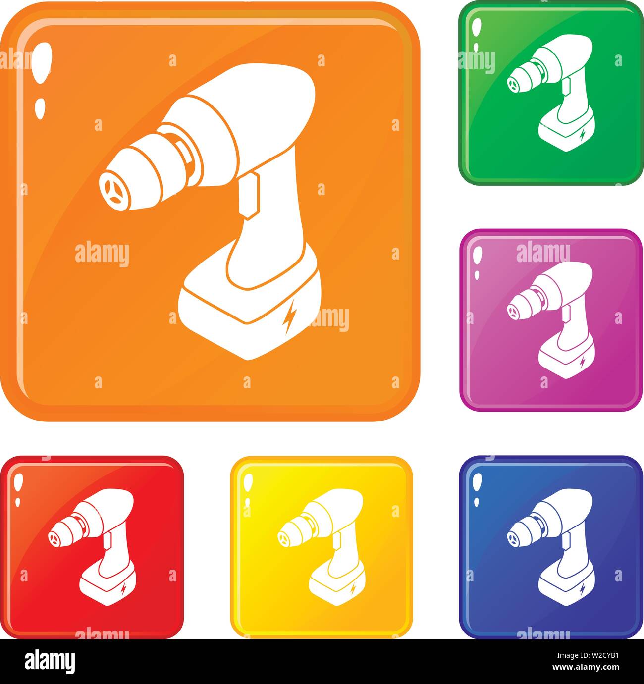 Cordless drill icons set vector color Stock Vector Image & Art - Alamy