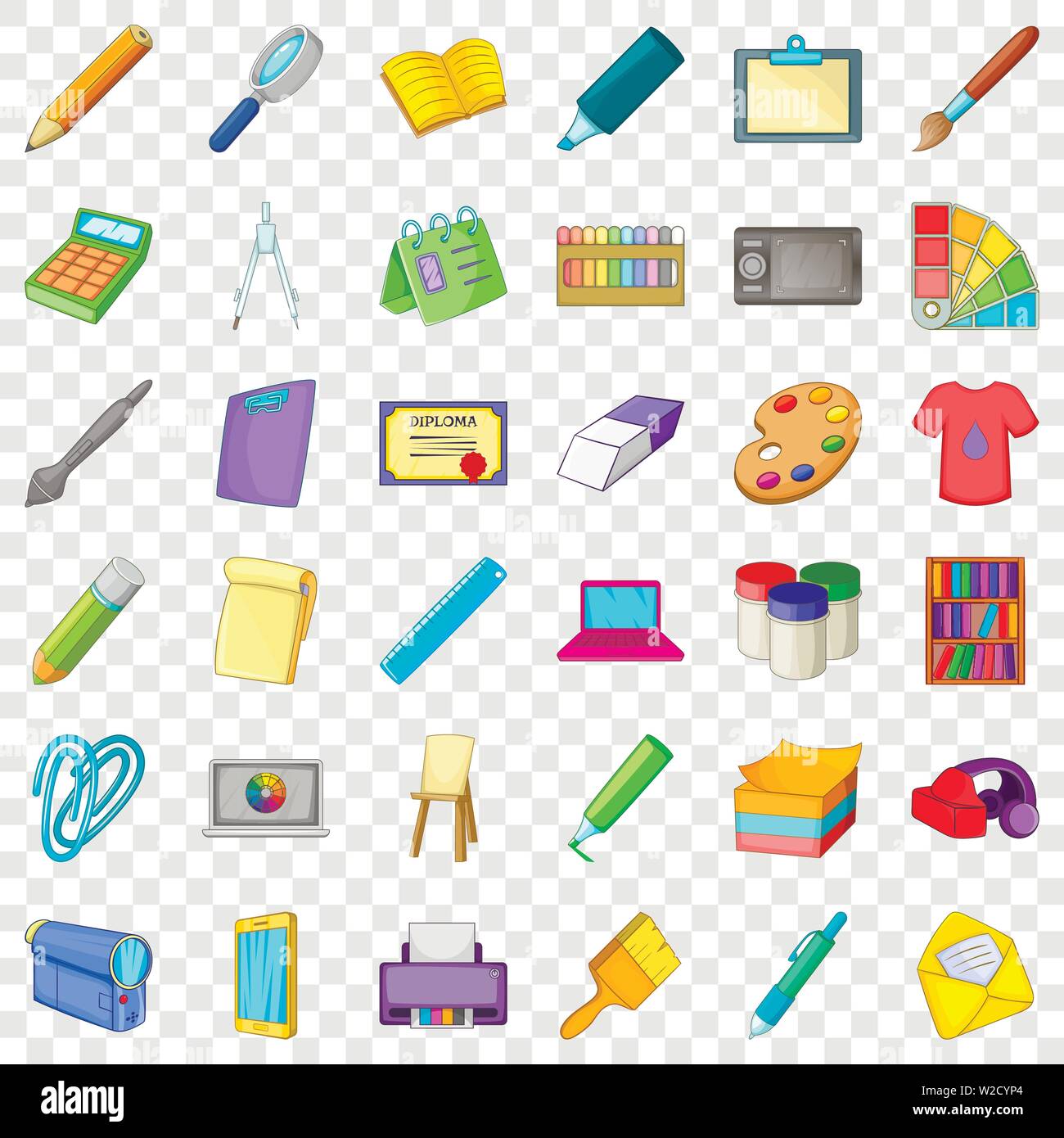 Painting icons set, cartoon style Stock Vector Image & Art - Alamy