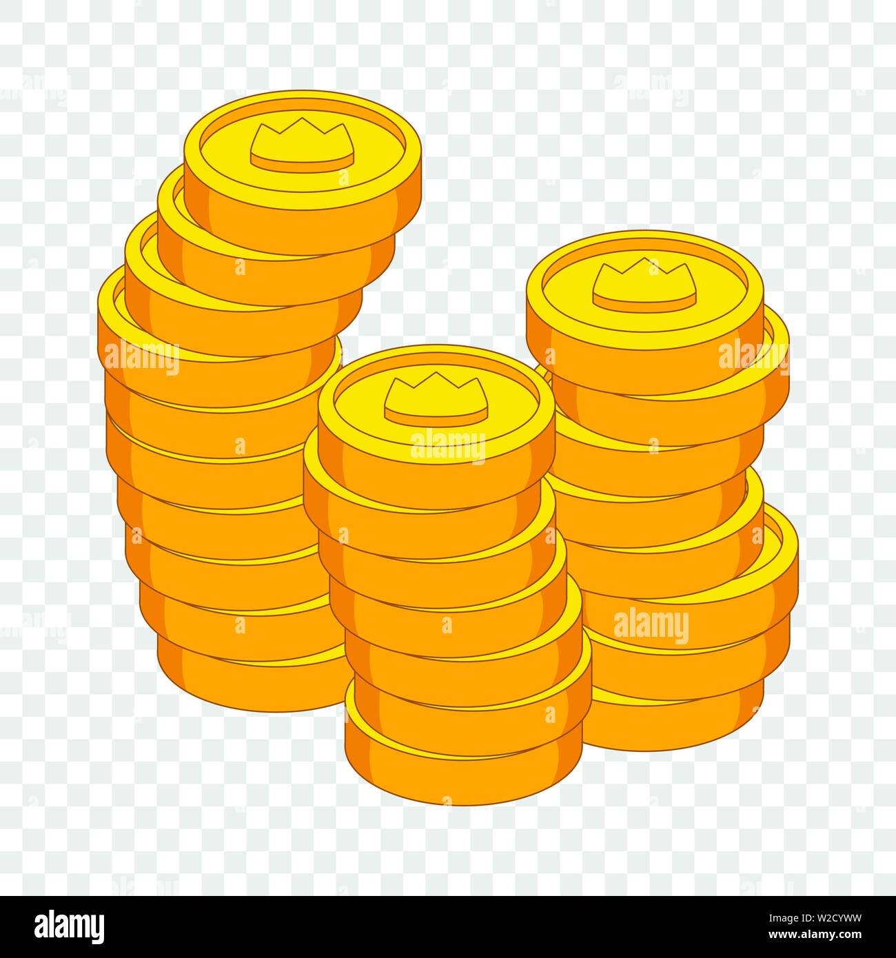 Stacks of coins with crown icon, cartoon style Stock Vector Image & Art ...