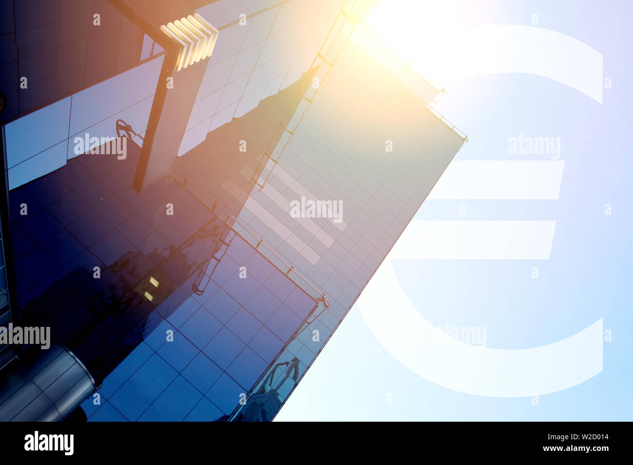 Modern office building with sign European Union on a background of the ...