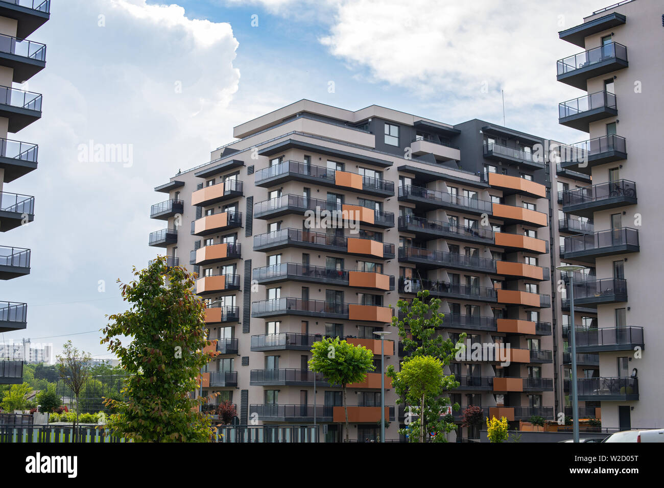 New residential area in Brasov, Romania - Flat blocks in construction ...