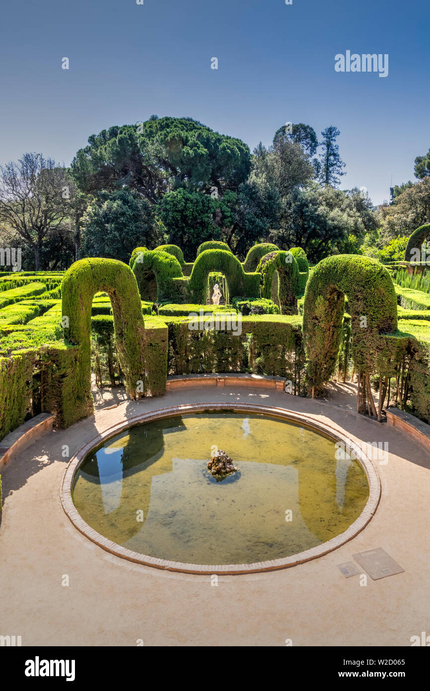 Labyrinth Park of Horta garden, Barcelona, Catalonia, Spain Stock Photo ...