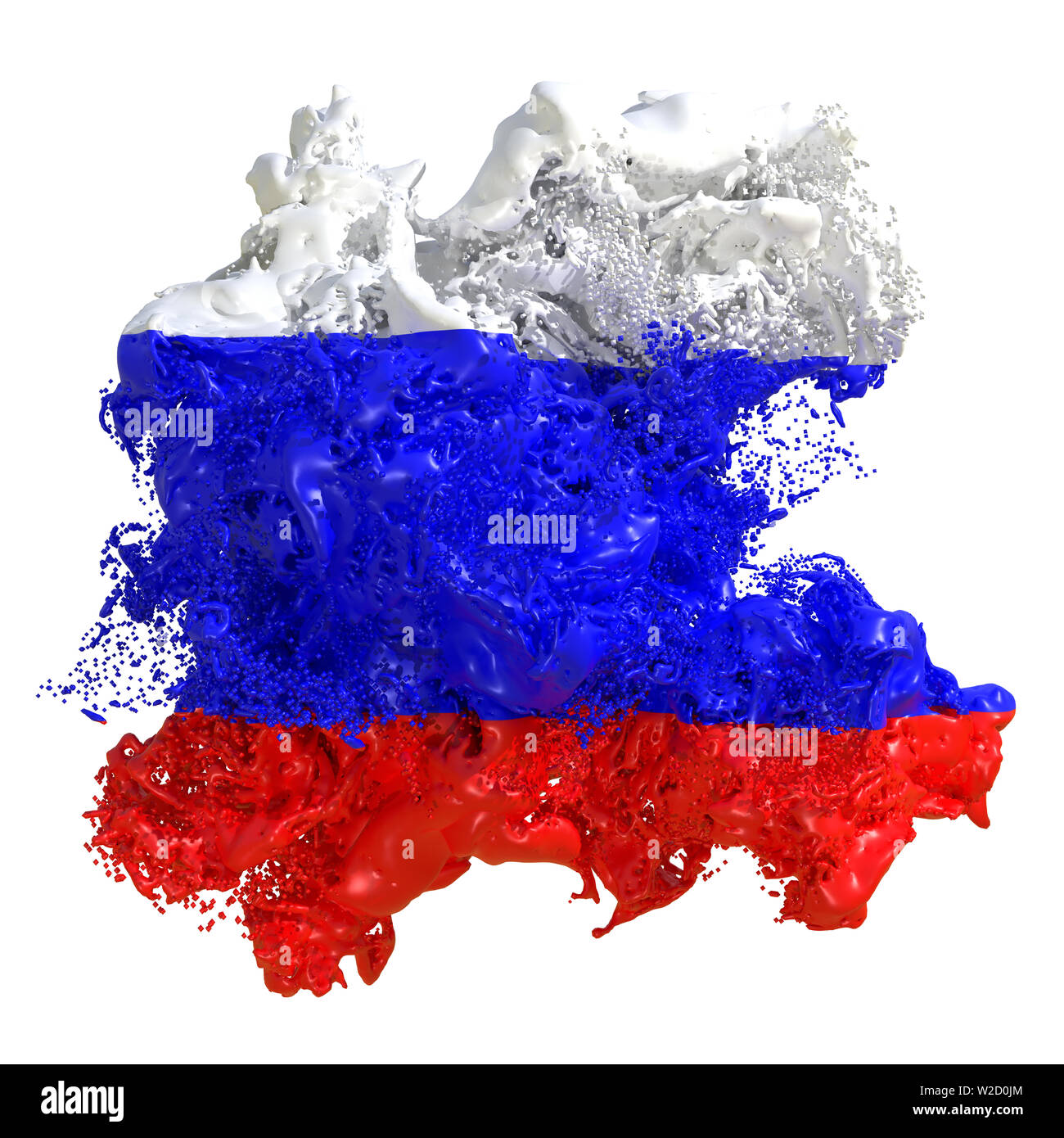 3d rendering of a Russian Federation country flag in a liquid fluid ...