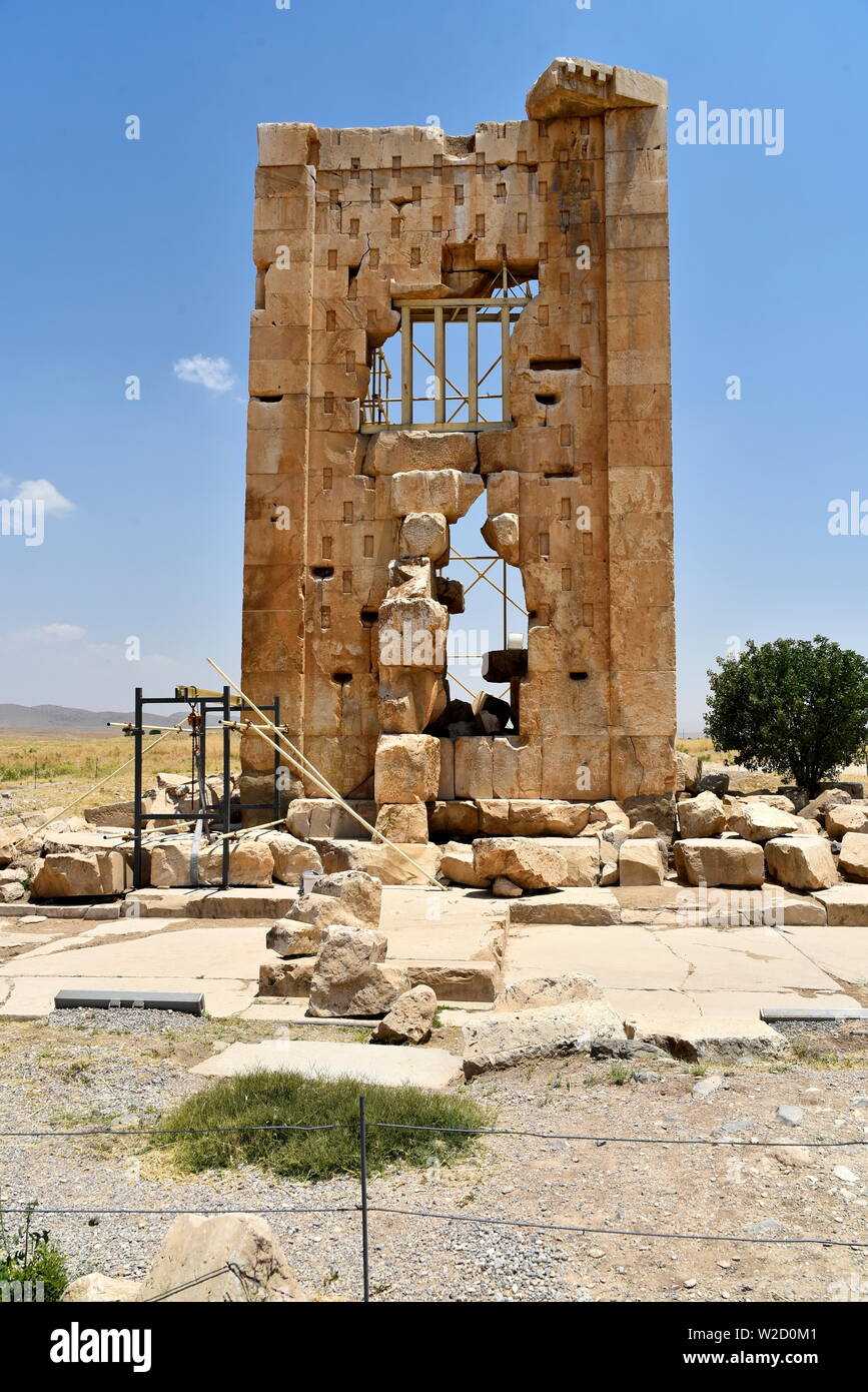 Pasargadae, Shiraz, Fars Province, Iran, June 22, 2019, The stone Tower ...