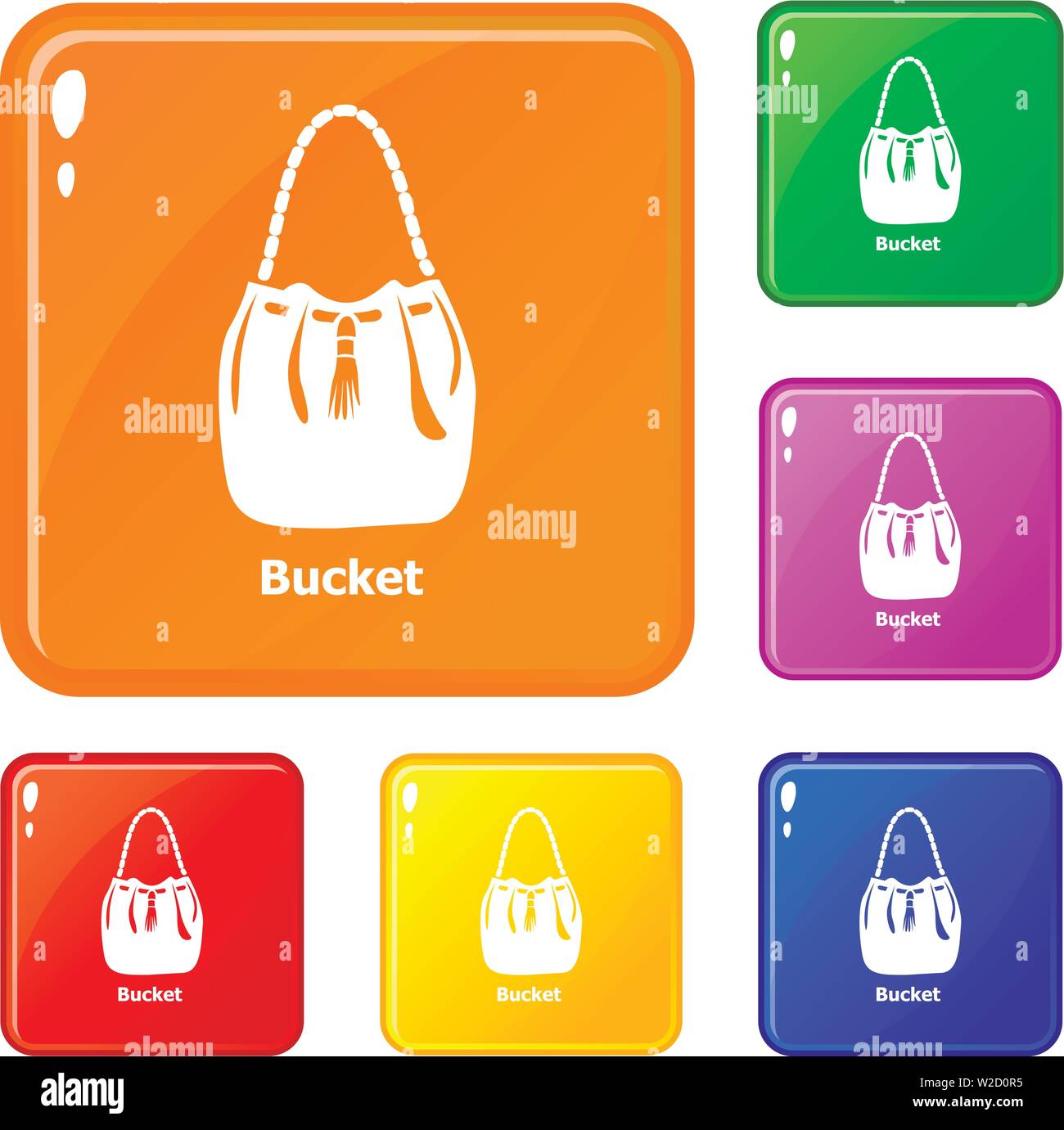 Bucket bag icons set vector color Stock Vector Image & Art - Alamy