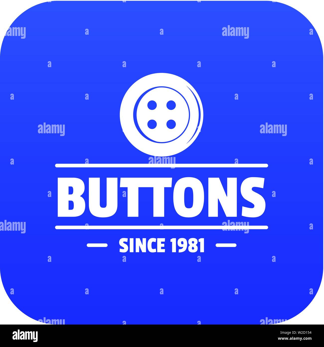 Clothes button dressmaking icon blue vector Stock Vector Image & Art ...