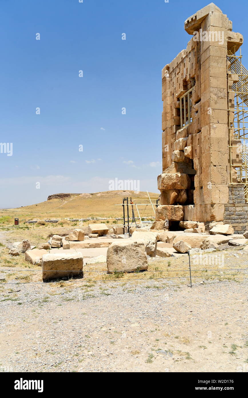 Pasargadae, Shiraz, Fars Province, Iran, June 22, 2019, The stone Tower ...