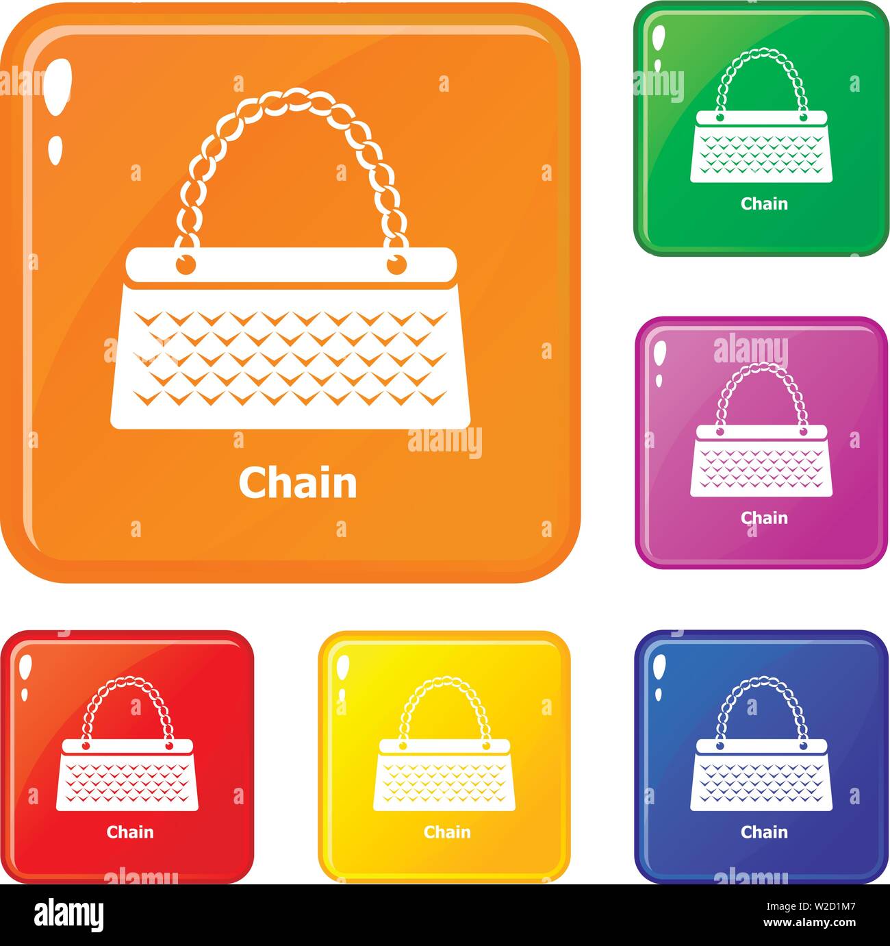 Chain bag icons set vector color Stock Vector Image & Art - Alamy