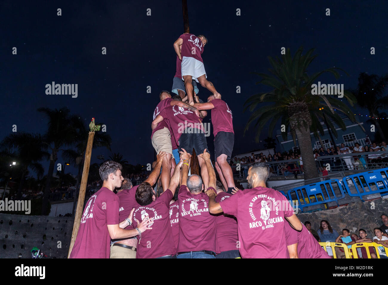 Cockaigne pole traditional festival in El Sauzal municipality (Tenerife ...