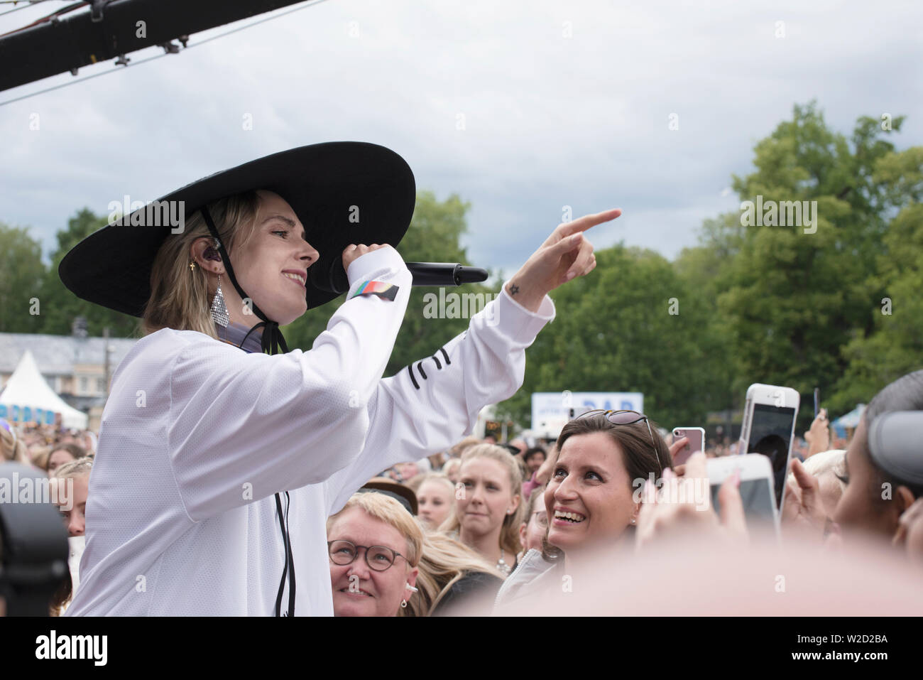Turku, Finland. 7th July 2019. Danish singer Mø performs at the 50th ...