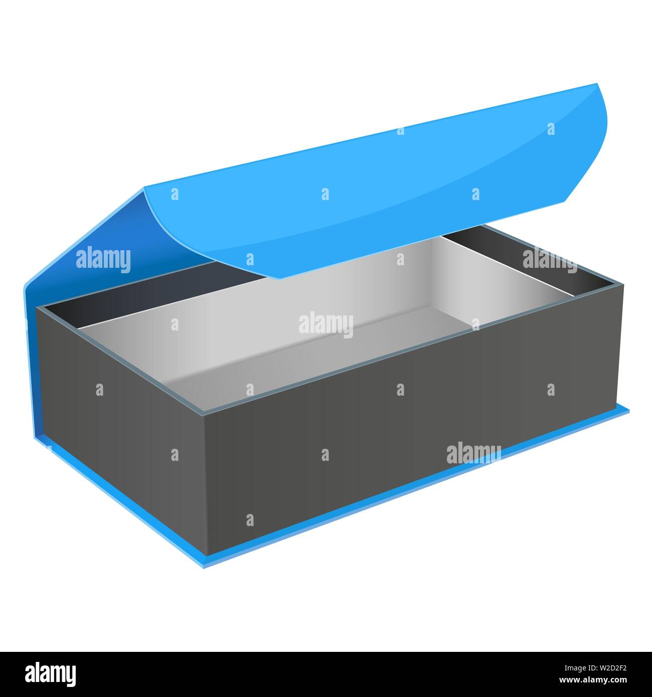Blue and black gift box. Open jewelry box with magnetic clasp. Vector ...
