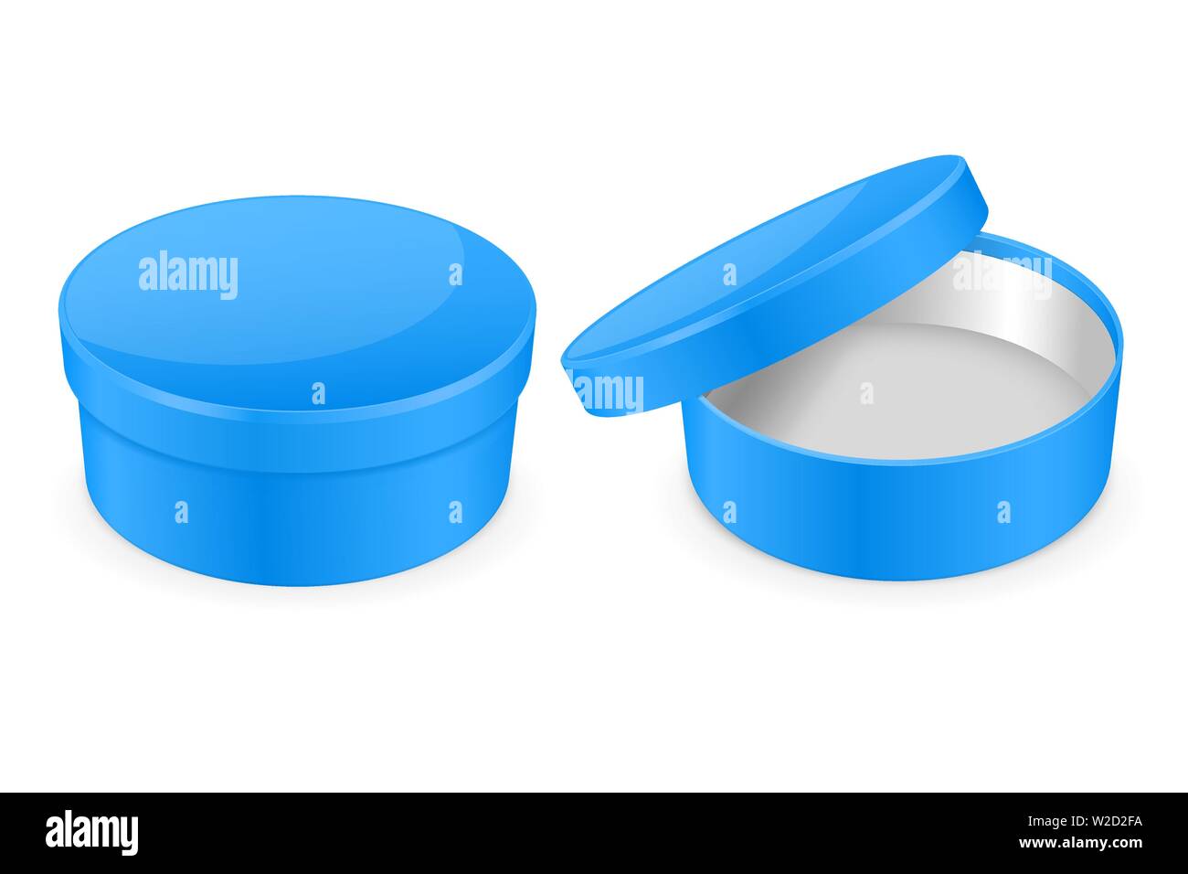 Blue box. Round hat box. Open and closed empty carton Stock Vector ...