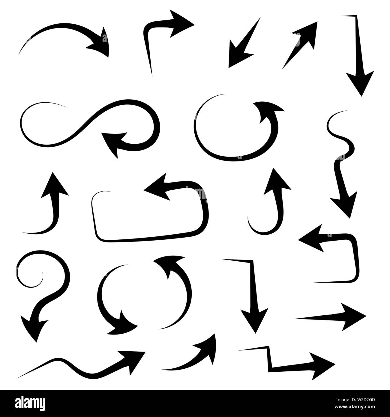 Black arrows. Filigree icons. Vector illustration isolated Stock Vector ...