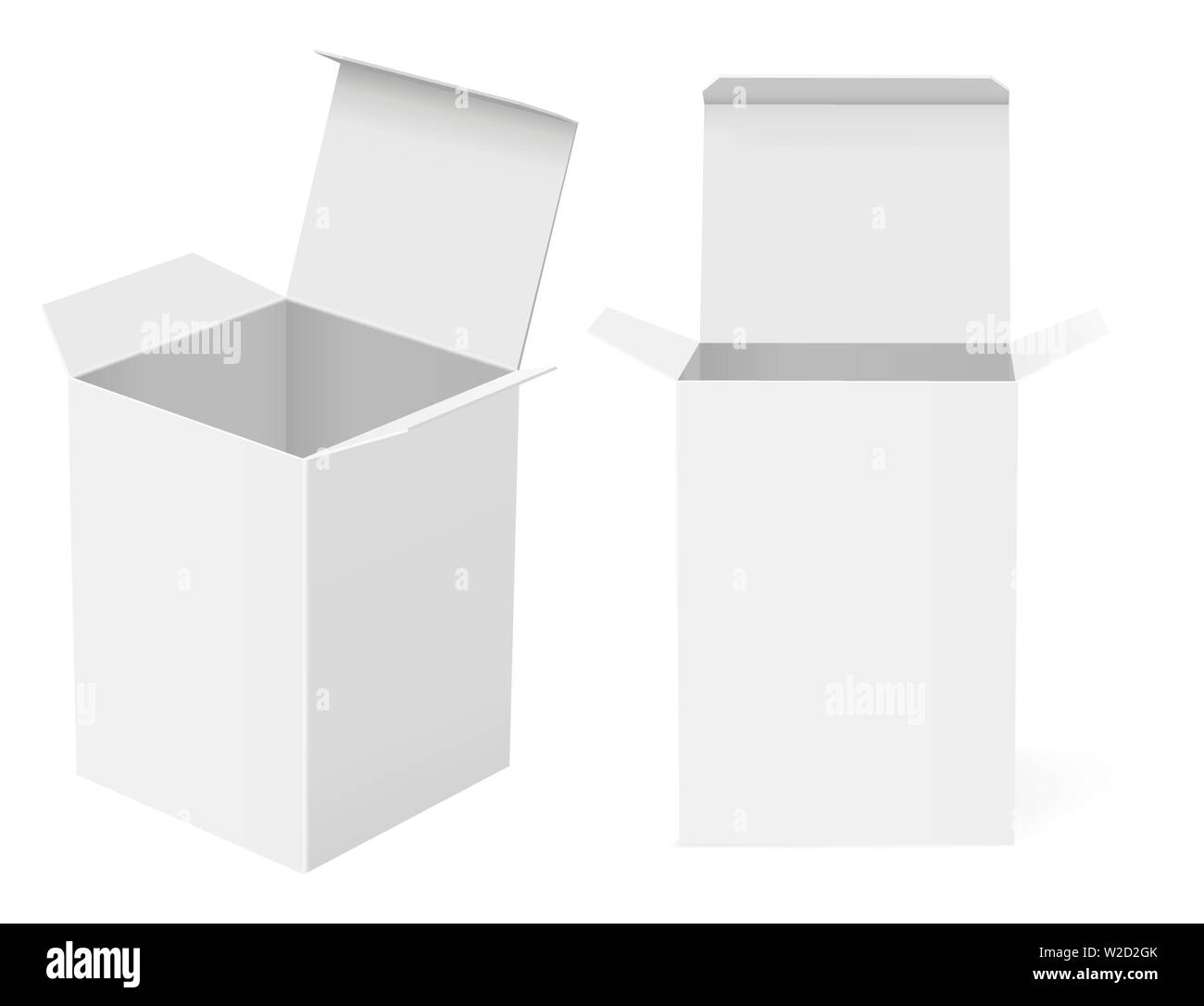 White open paper boxes. Vector illustration isolated Stock Vector Image ...