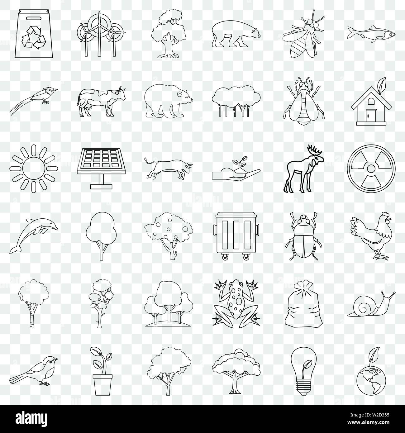 Animal icons set, outline style Stock Vector Image & Art - Alamy
