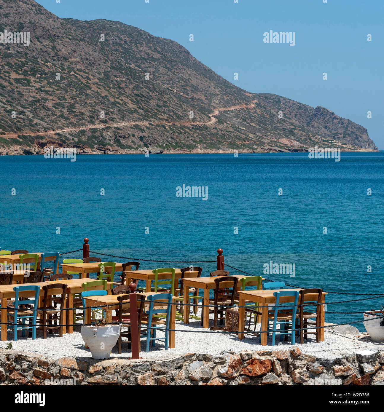 Empty seating area greece hi-res stock photography and images - Alamy