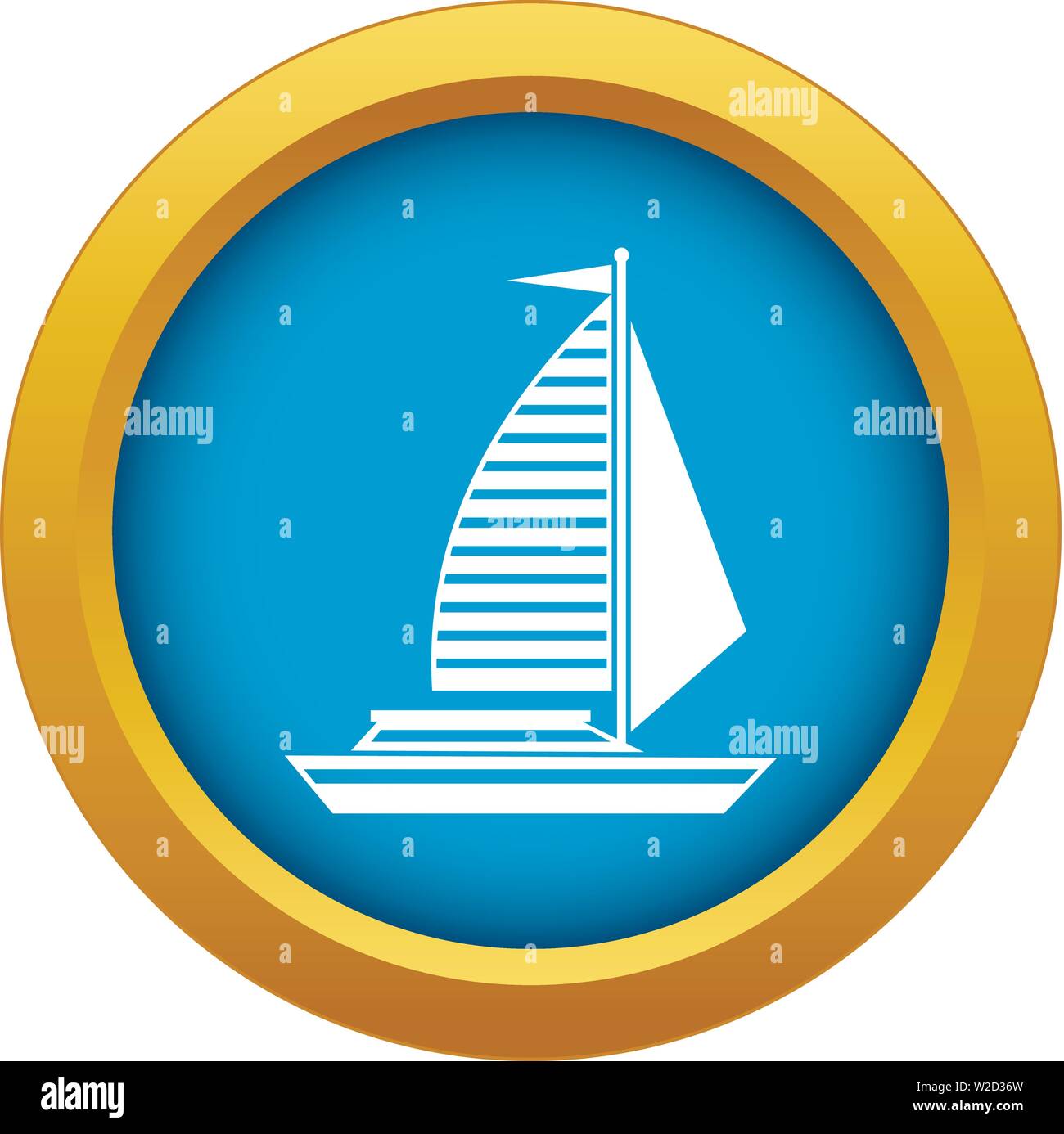 Yacht with sails icon blue vector isolated Stock Vector Image & Art - Alamy