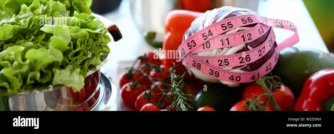 Healthy Fresh Vegetables Assortment Measuring Stock Photo - Alamy