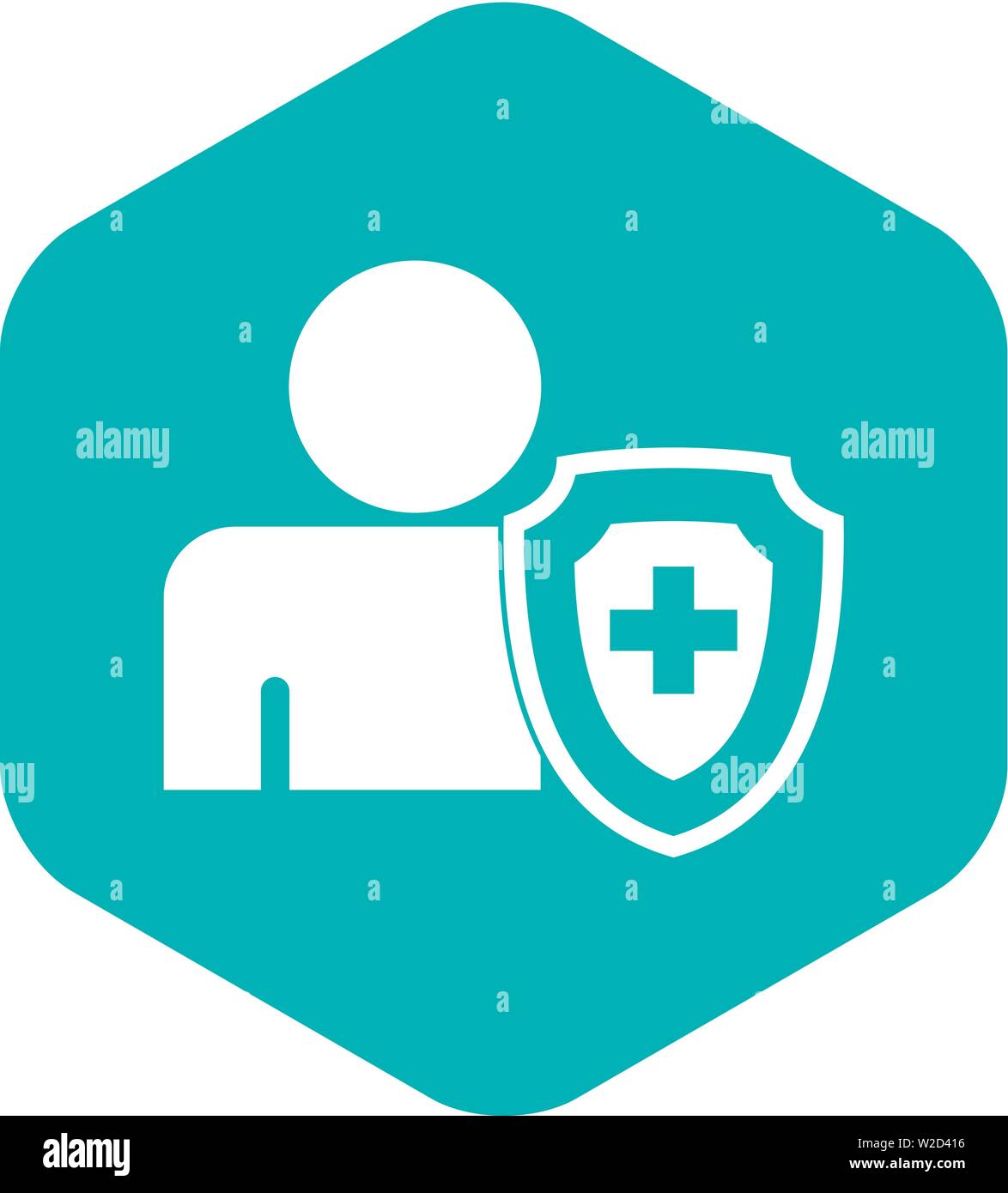 Person and medical cross protection shield icon Stock Vector Image ...