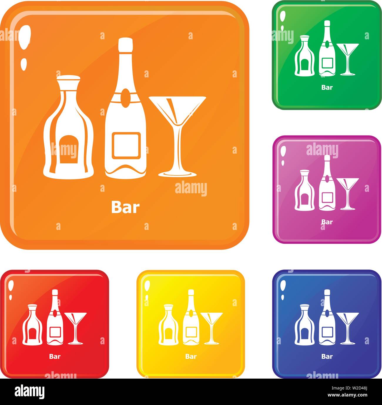 Bar icons set vector color Stock Vector Image & Art - Alamy