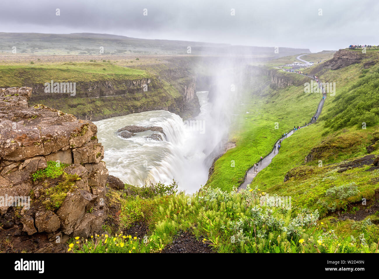 Gullfoss waterfall, amazing nature, Icelandic summer landscape. Scenic ...