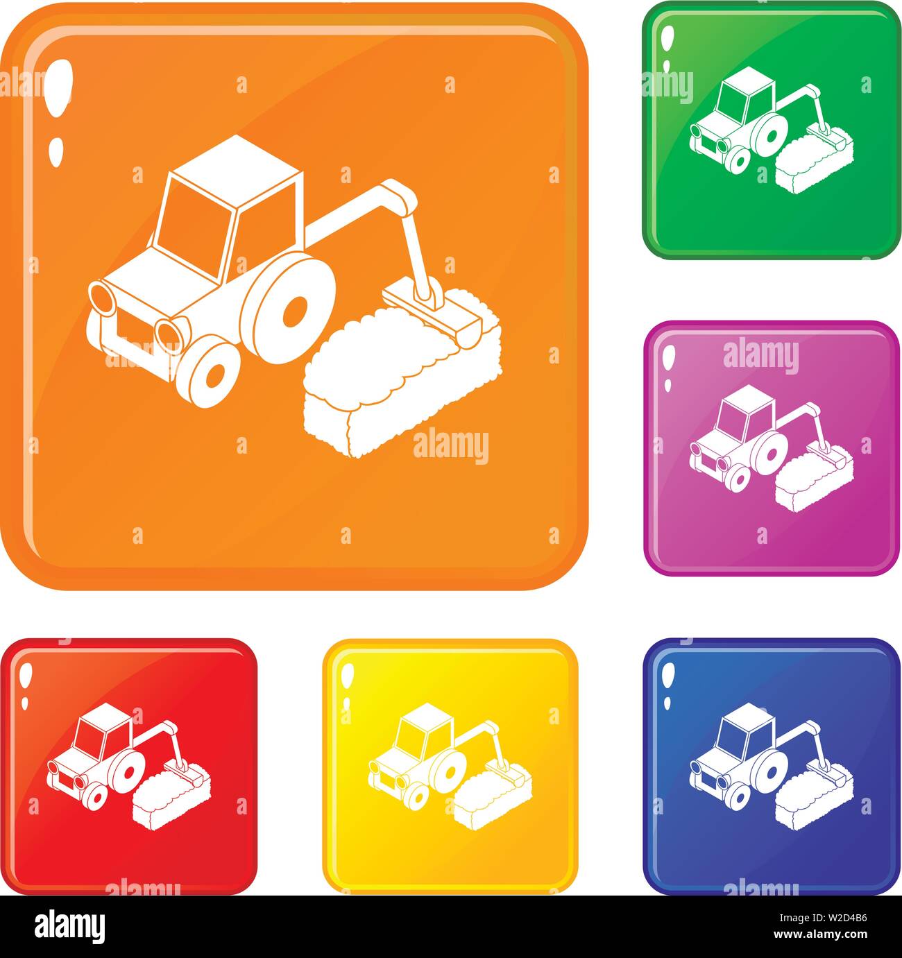 Road tractor icons set vector color Stock Vector Image & Art - Alamy