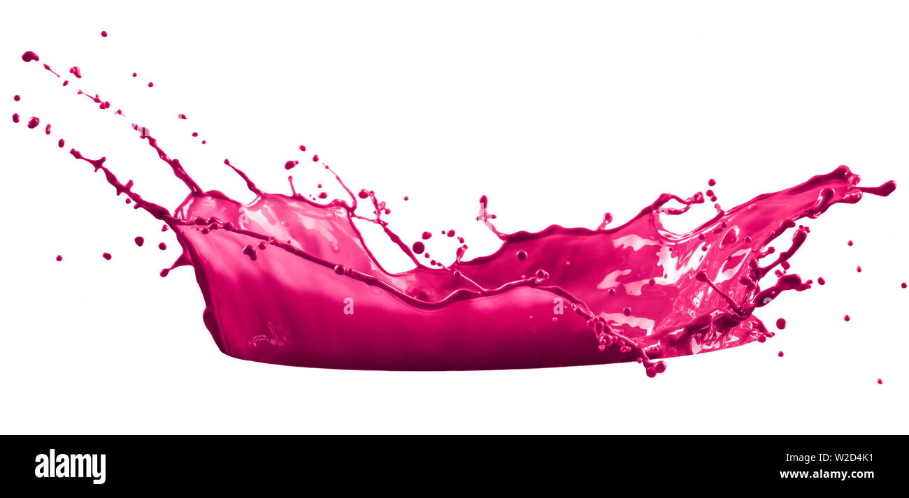 pink paint splash isolated on white background Stock Photo - Alamy