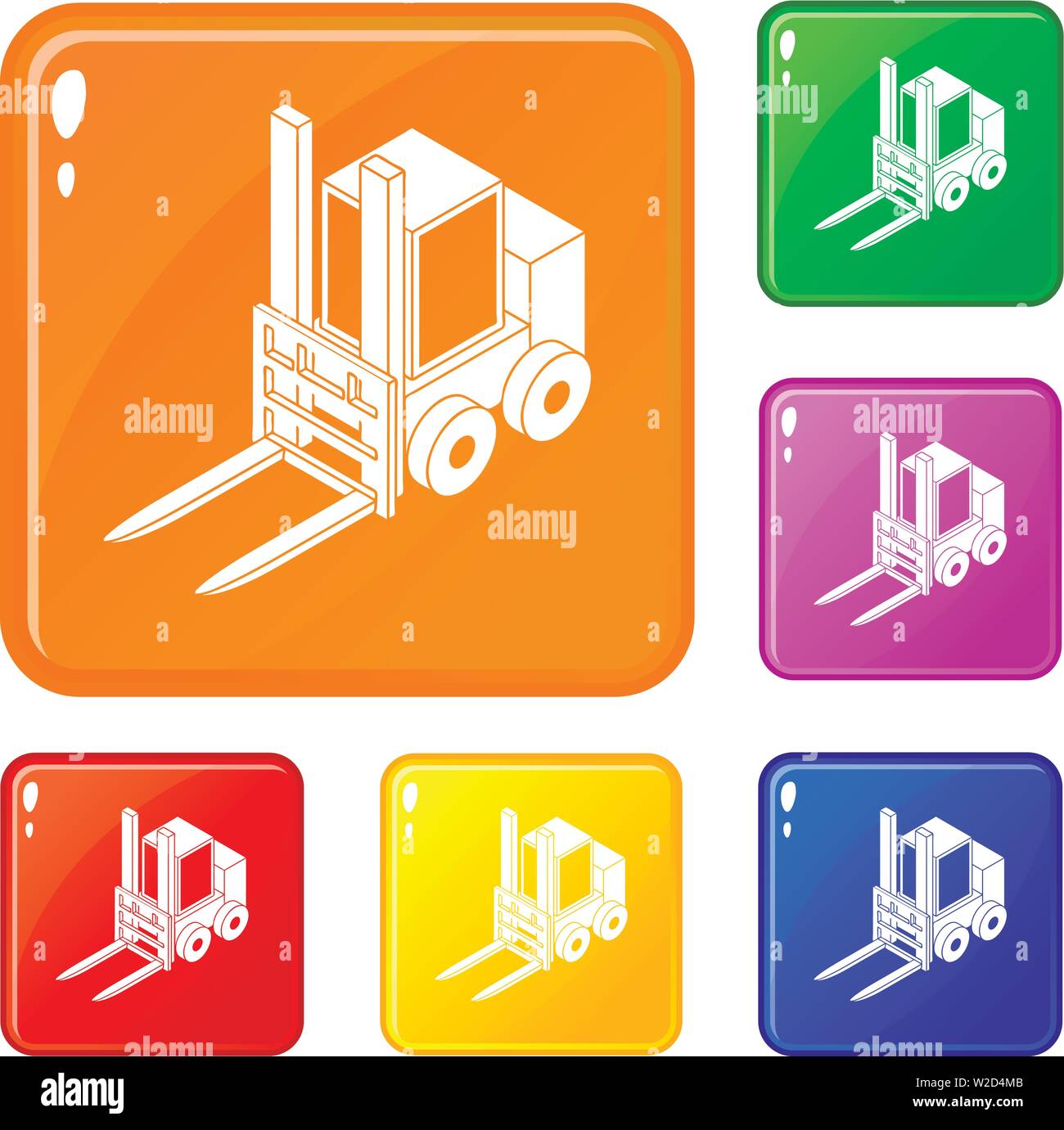 Forklift icons set vector color Stock Vector Image & Art - Alamy