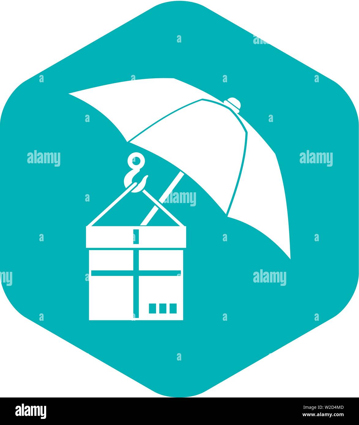 Umbrella and a cardboard box icon, simple style Stock Vector Image ...