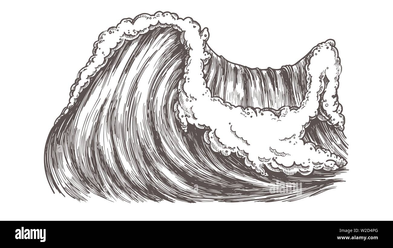 Breaking Pacific Ocean Marine Wave Storm Vector Stock Vector Image ...