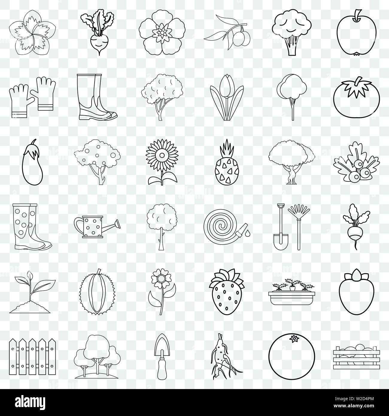 Plant icons set, outline style Stock Vector Image & Art - Alamy
