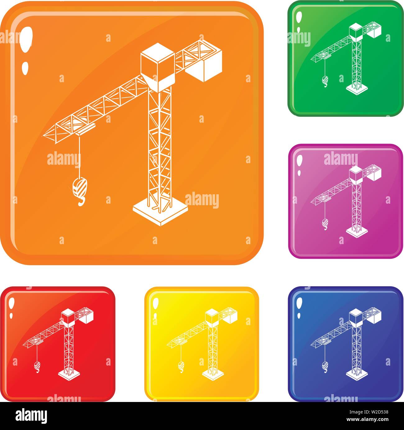 Tower crane icons set vector color Stock Vector Image & Art - Alamy