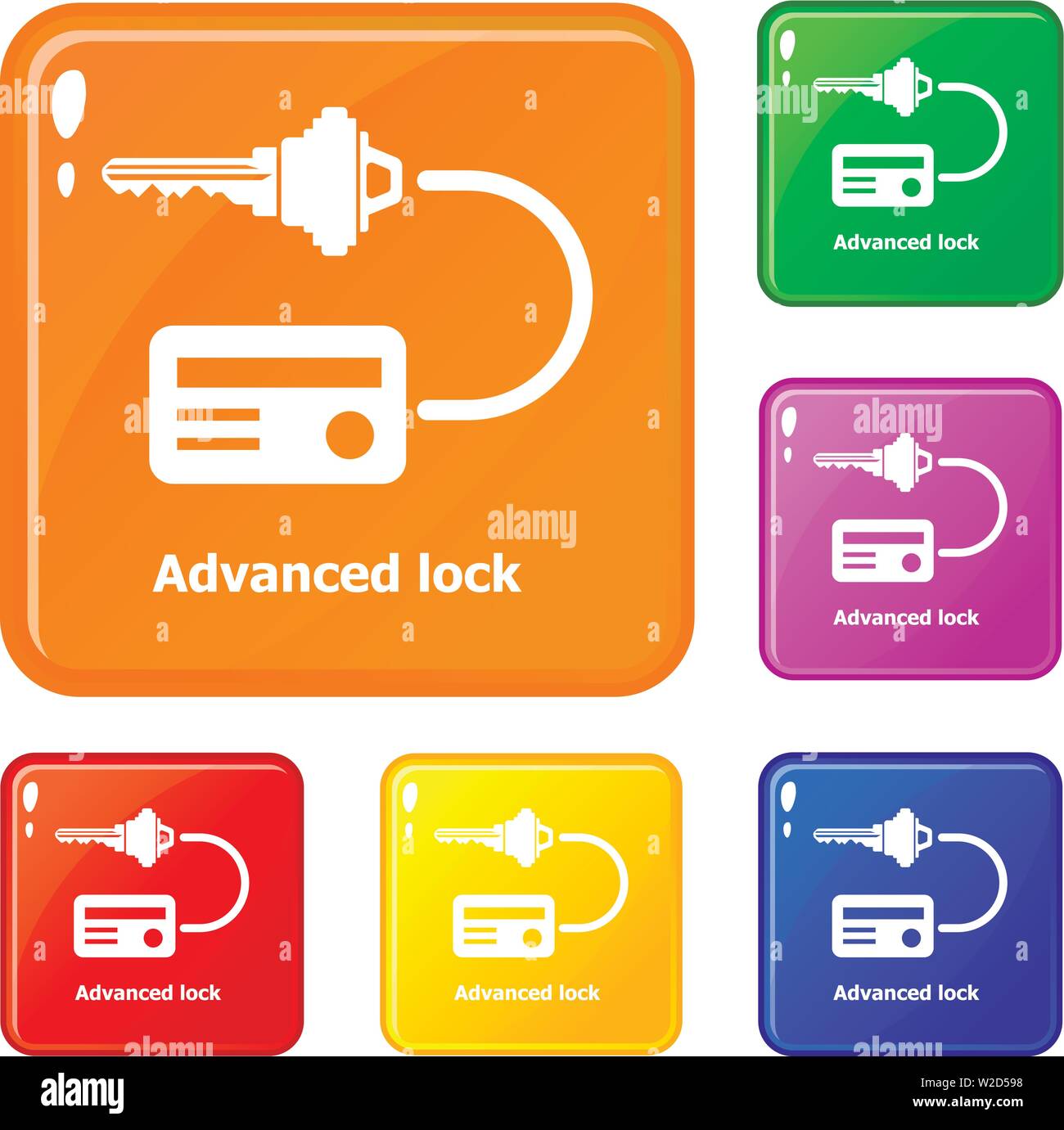 Advanced lock icons set vector color Stock Vector Image & Art - Alamy