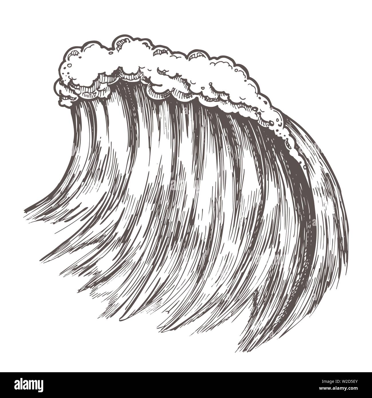 Big Foamy Tropical Sea Marine Wave Storm Vector Stock Vector Image ...