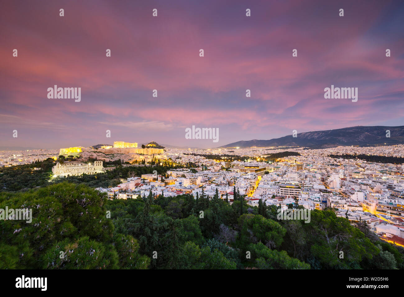 View of Athens and Acropolis from Filopappou hill Stock Photo - Alamy