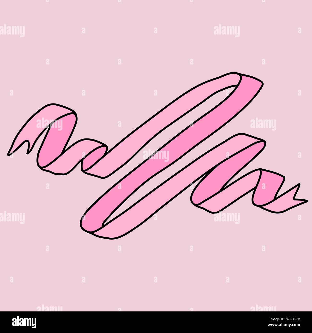 Pink ribbon icon. Sketch vector illustration Stock Vector Image & Art ...