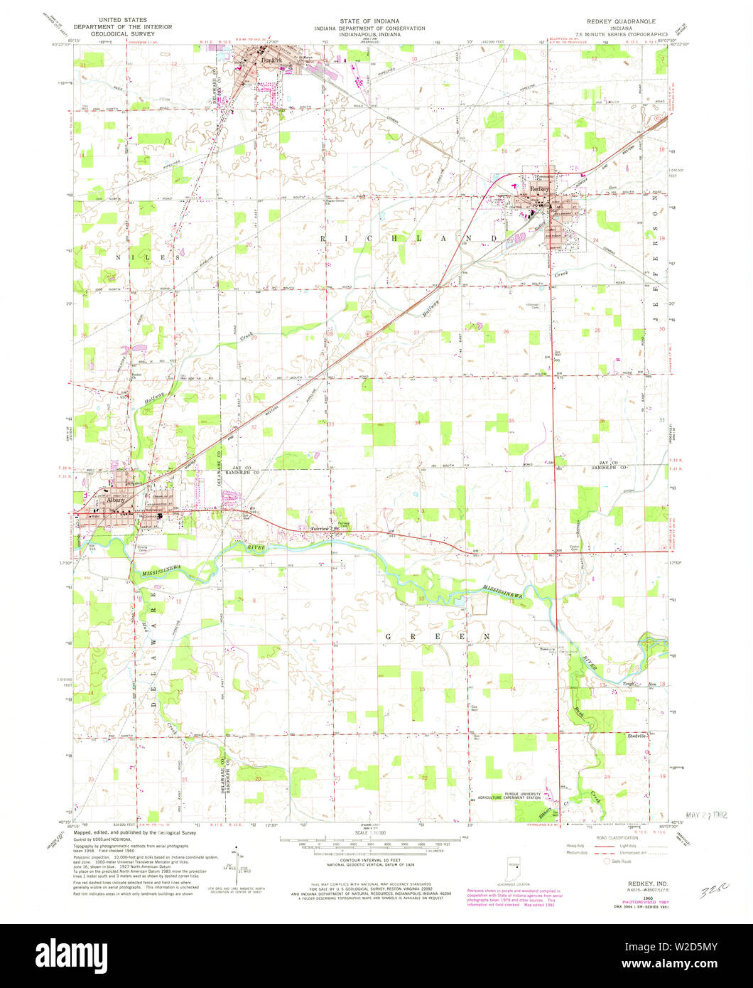 Redkey indiana map hi-res stock photography and images - Alamy