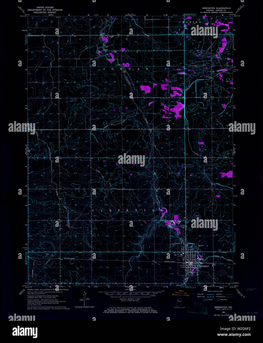 Remington indiana map hi-res stock photography and images - Alamy