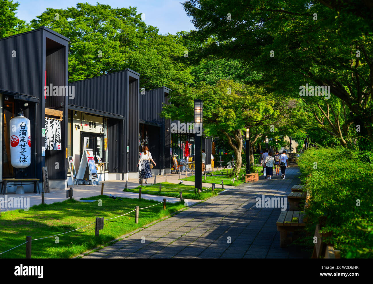 Nagoya, Japan - Jun 29, 2019. Street with many trees in Nagoya, Japan ...