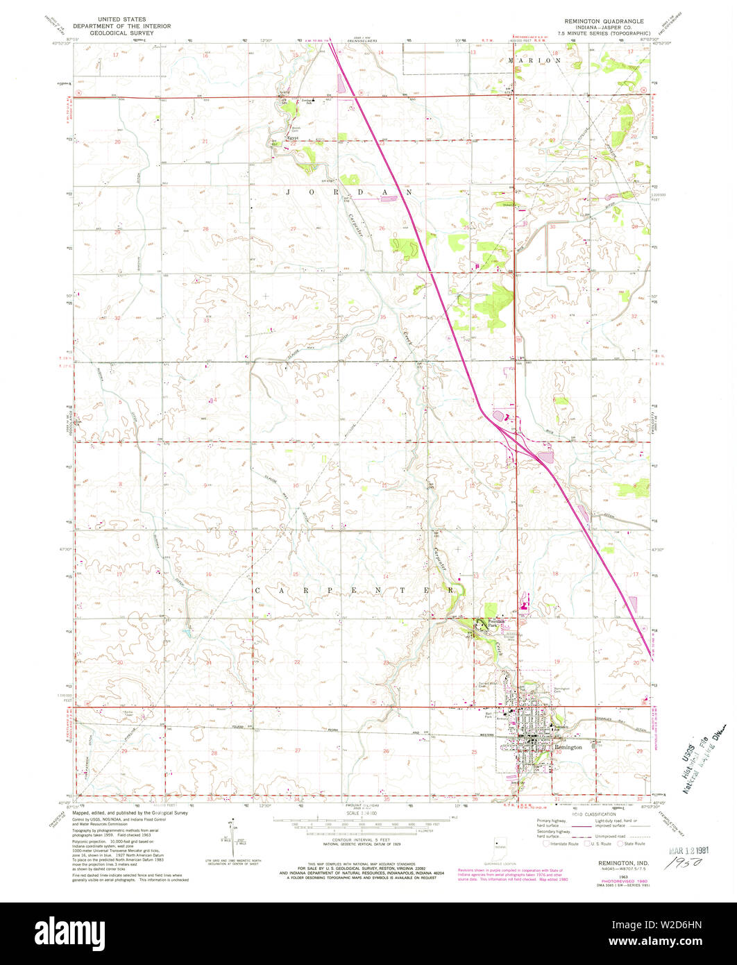Remington indiana map Cut Out Stock Images & Pictures - Alamy