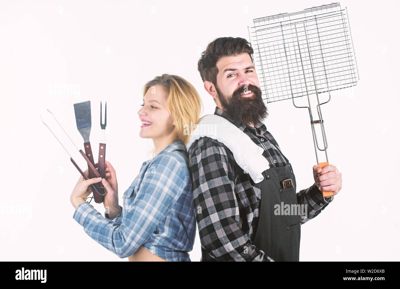 Girl barbecuing meat grill food roast hi-res stock photography and ...