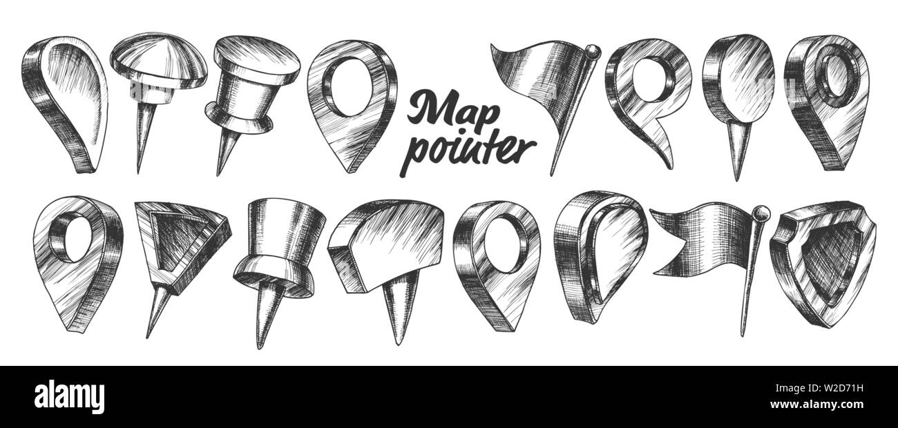 Collection Of Different Map Pointer Set Vector Stock Vector Image & Art ...
